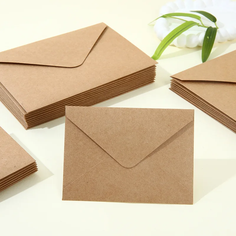 50pcs/lot Envelope 140g Kraft Paper Postcards for Wedding Invitation ...