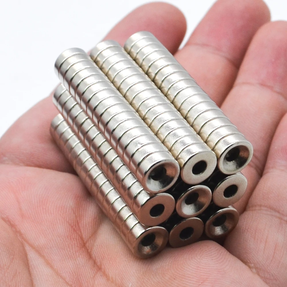 100Pcs-6x3-8x3-10x3-12x3-18x3-Hole-3-N35-NdFeB-Countersunk-Round-Magnet ...