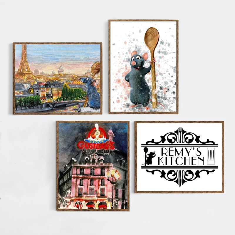 Ratatouille French Inspired Gouache Art Prints Classic Cartoon Poster ...