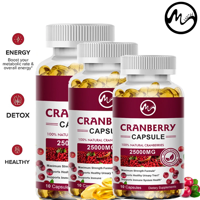 Minch Organic Cranberry Extract Soft Capsules Supports Urinary System ...