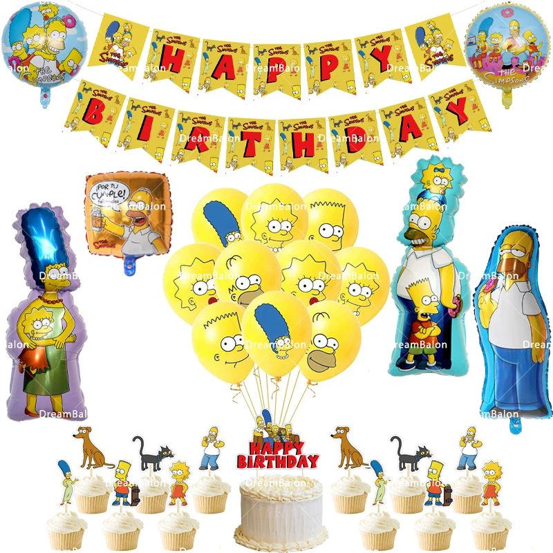 Simpsoned-Balloons-Funny-Yellow-Famliy-Home-Latex-Foil-Air-Ballons ...