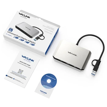 WAVLINK USB C to DisplayPort and HDMI Adapter Dual 2K/5K(5120x1440 ...