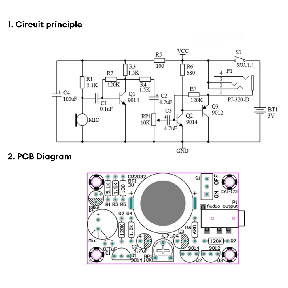 DIY Electronic Kit Set Hearing Aid Audio Amplification Amplifier ...