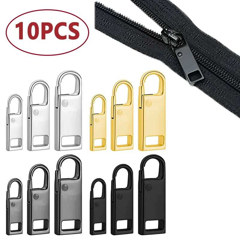 10Pcs-Metal-Zipper-Puller-Tap-Slider-DIY-Sewing-Zipper-Sliders ...