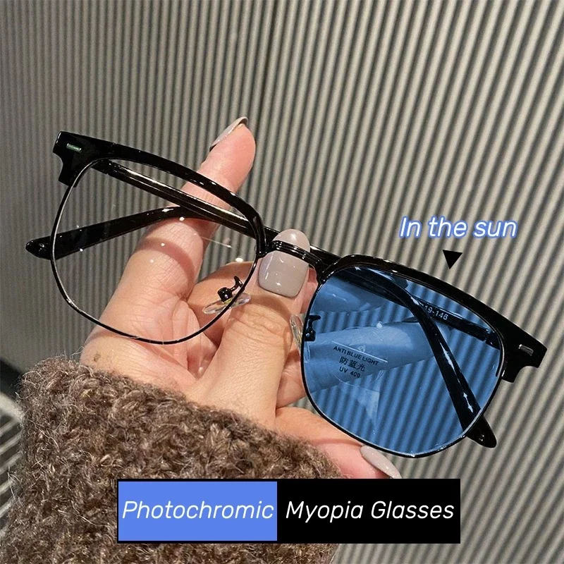 New-Style-Photochromic-Glasses-Unisex-Near-Sight-Eyeglasses-with-Color ...