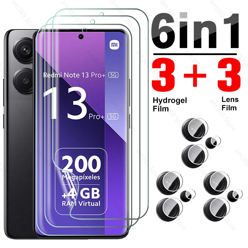 6-in-1 For Xiaomi Redmi Note 13 Pro+ 5G Hydrogel Film Soft Screen ...