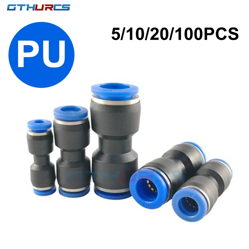 5/10/20/100Pcs Pneumatic Fittings PU Plastic Connector 4mm 6mm 8mm 10mm ...