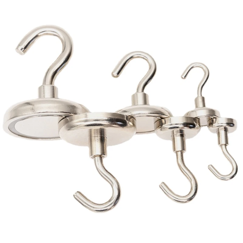 1-8PCS-Strong-Neodymium-Magnetic-Hook-Hold-Up-To-12kg-5Pounds-Diameter ...