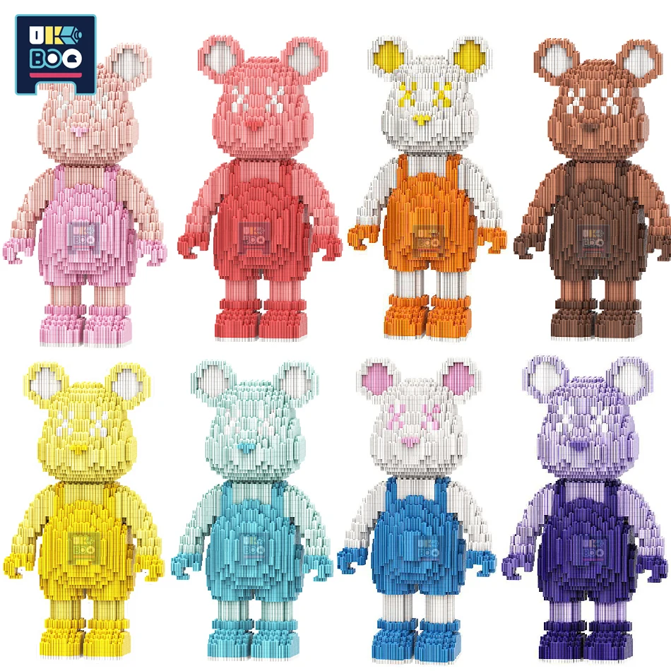 3000PCS-Cartoon-Bear-Building-Blocks-City-BearBrick-Anime-Model ...