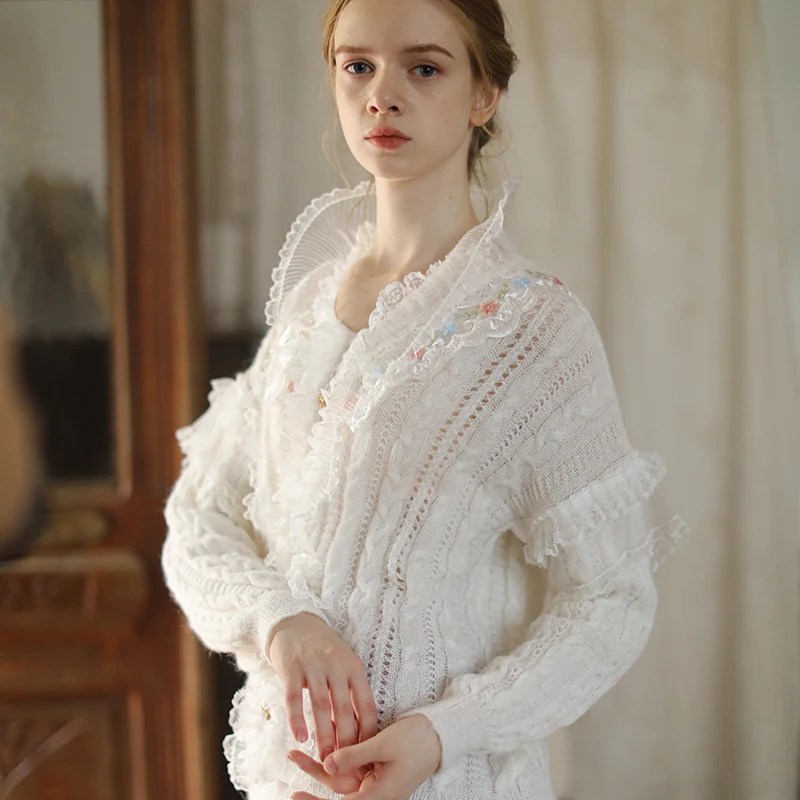 100cm-Bust-Autumn-Spring-Women-Mori-Kei-Girl-Fashion-Handmade-Crochet ...