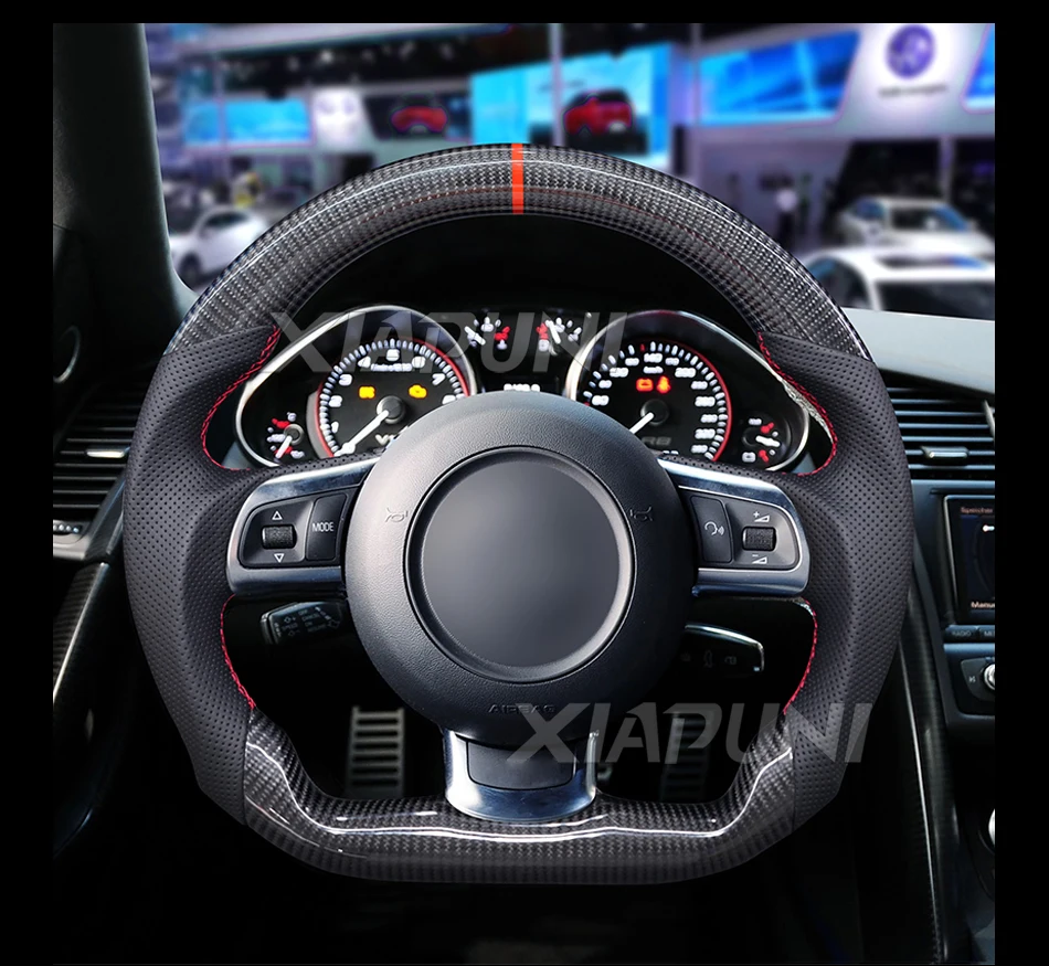 LED Carbon Fiber Steering Wheel For Audi R8 TTS TT 2007-2016 Paddle ...
