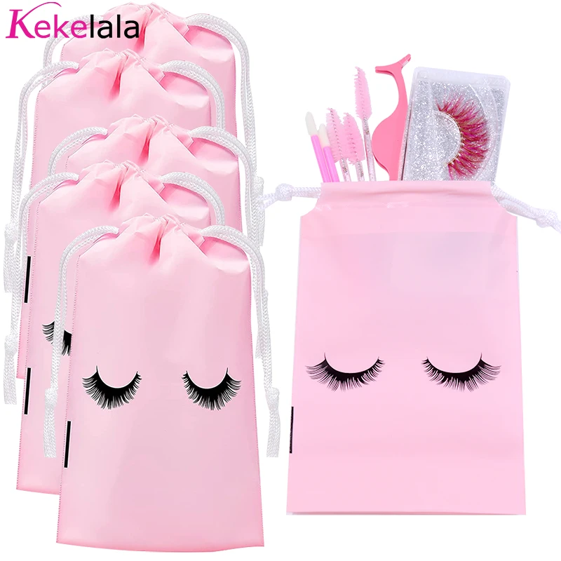 10Pcs-Reusable-Eyelash-Aftercare-Bags-Drawstring-Lashes-Gift-Bag-Makeup ...
