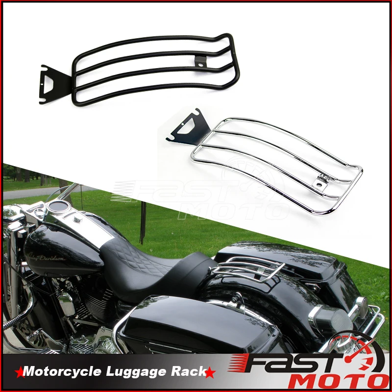 Steel-Solo-Seat-Luggage-Rear-Fender-Rack-Carrier-For-Harley-Touring ...