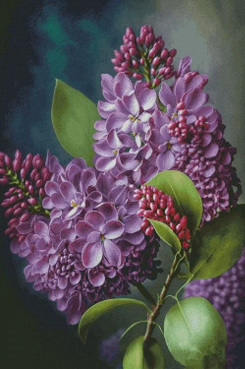 Lilac flower bouquet Sewing kit 18CT 16CT 14CT Unprinted Cross Stitch ...