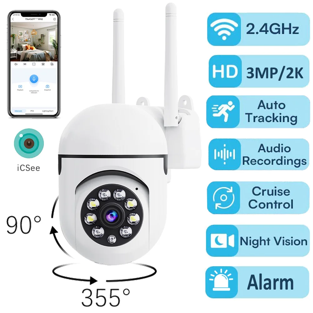 2K WiFi Camera Smart Home Indoor Wireless IP Surveillance Camera AI ...
