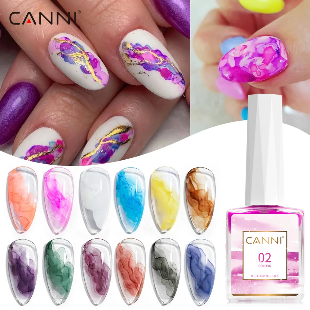 CANNI-NEW-9ml-Blooming-Marble-Watercolor-Ink-Air-Dry-Spreading-Effect-Lacquer-Blossom-Nail-Gel ...