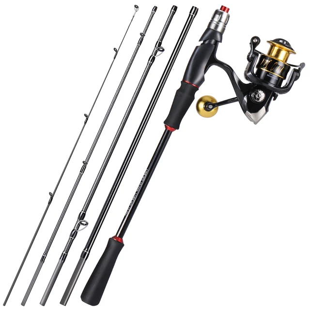 Sougayilang 1.8M 2.1M Carbon Fiber Spinning Fishing Rod and Reel Combos Ultralight Fishing Pole ...