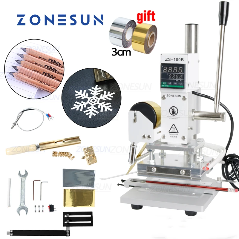 ZONESUN ZS 100B Dual Use Pencil Clip Hot Foil Stamping Bronzing ...