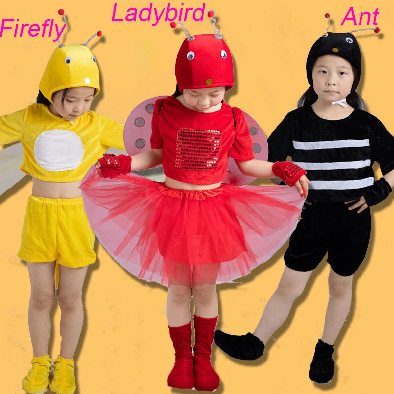 Boy Girls Firefly Skirts Children Kids Black Ant Insect Animal Ladybird ...