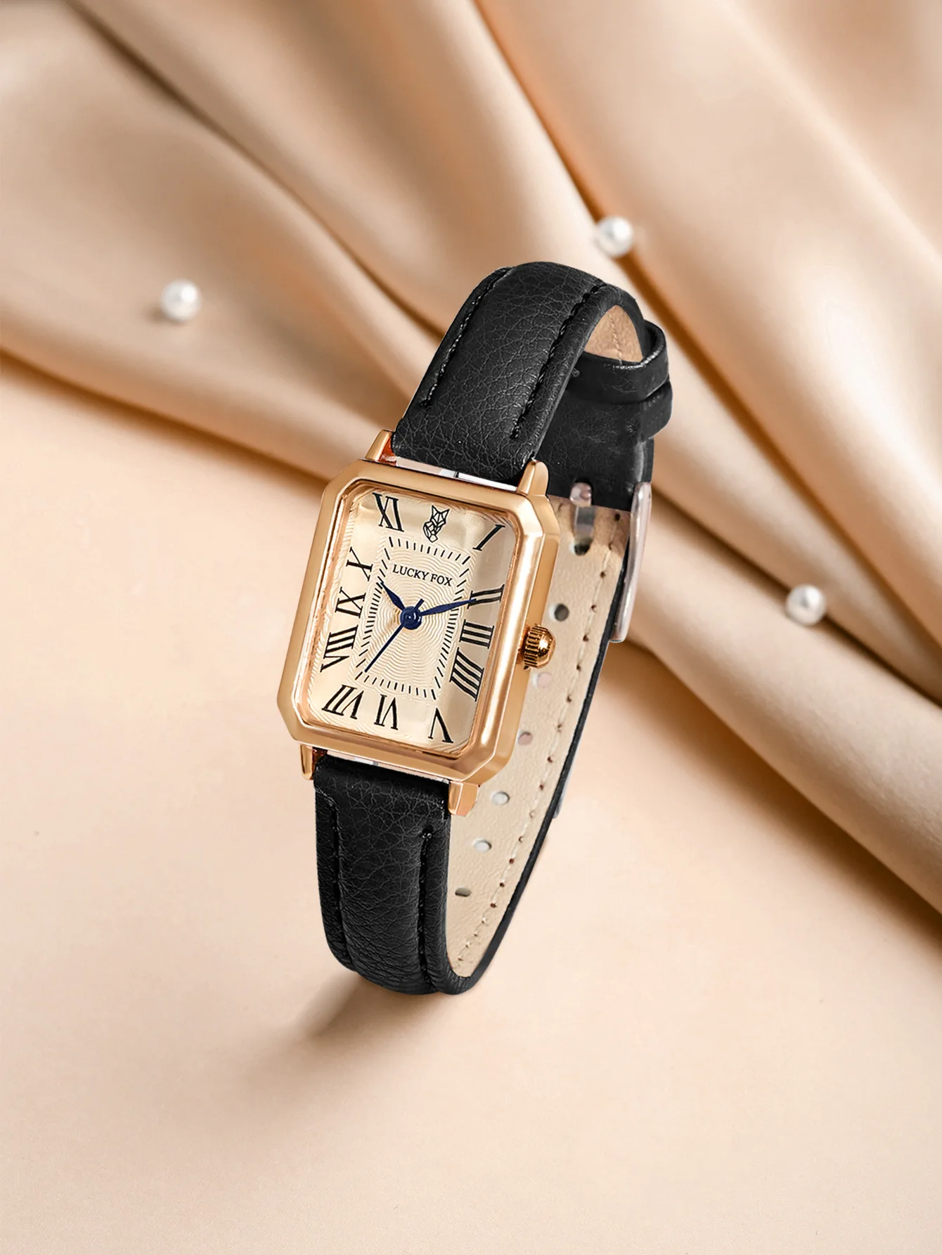 Women-Watch-Rectangle-Case-Quartz-Wristwatch-Simple-Roman-Numerals ...