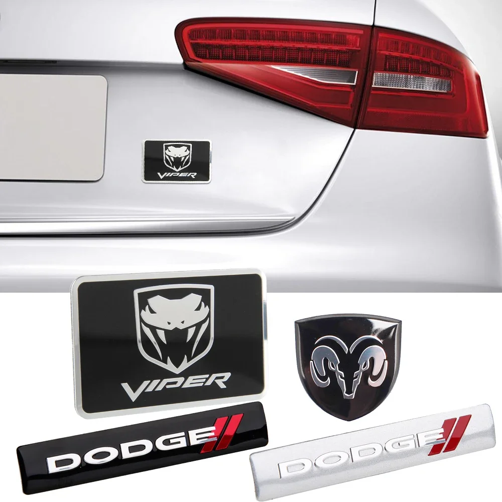 Aluminum Car Tail Emblem Sticker Rear Trunk Badge Decal for Dodge ...
