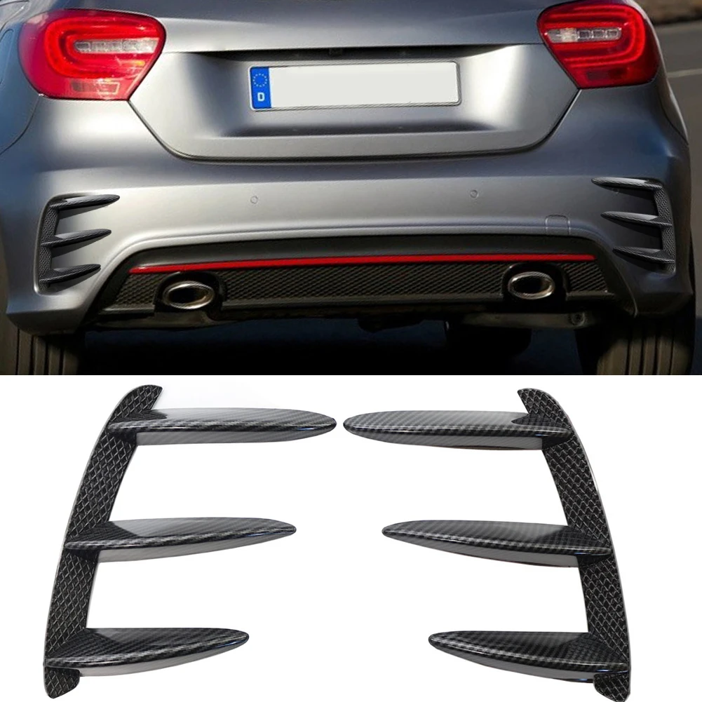 Car Rear Bumper Canards Left+Right Side Vent Spoiler Anti-collision ...
