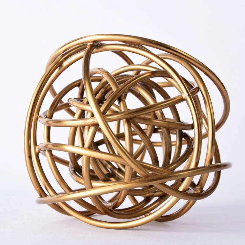 Norht-Luxury-Gold-Ball-Ornaments-Creative-Iron-Wire-Ball-Metal ...