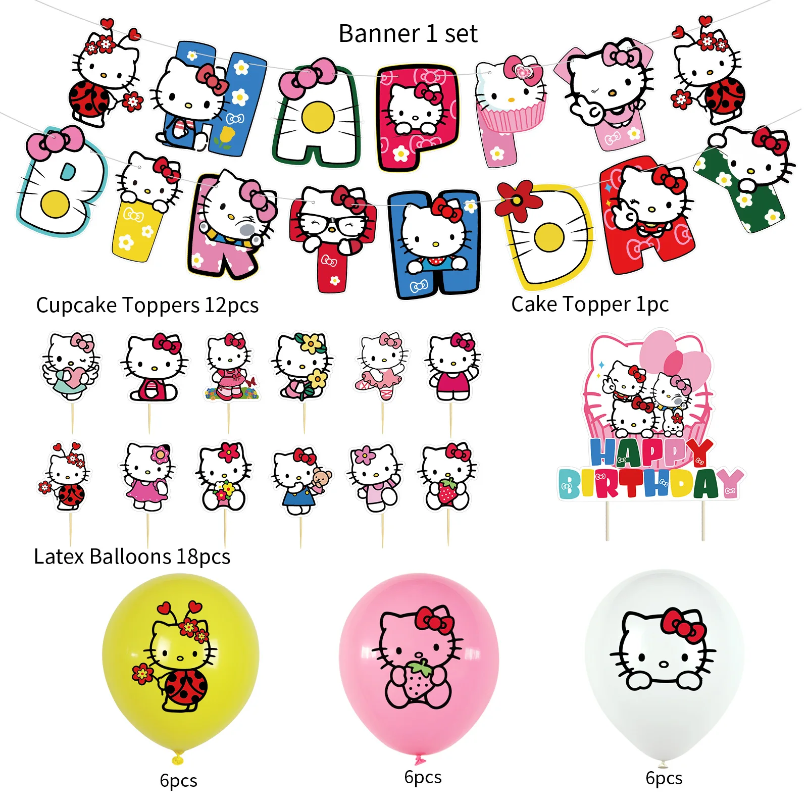 Hello Kitty Cupcake Toppers