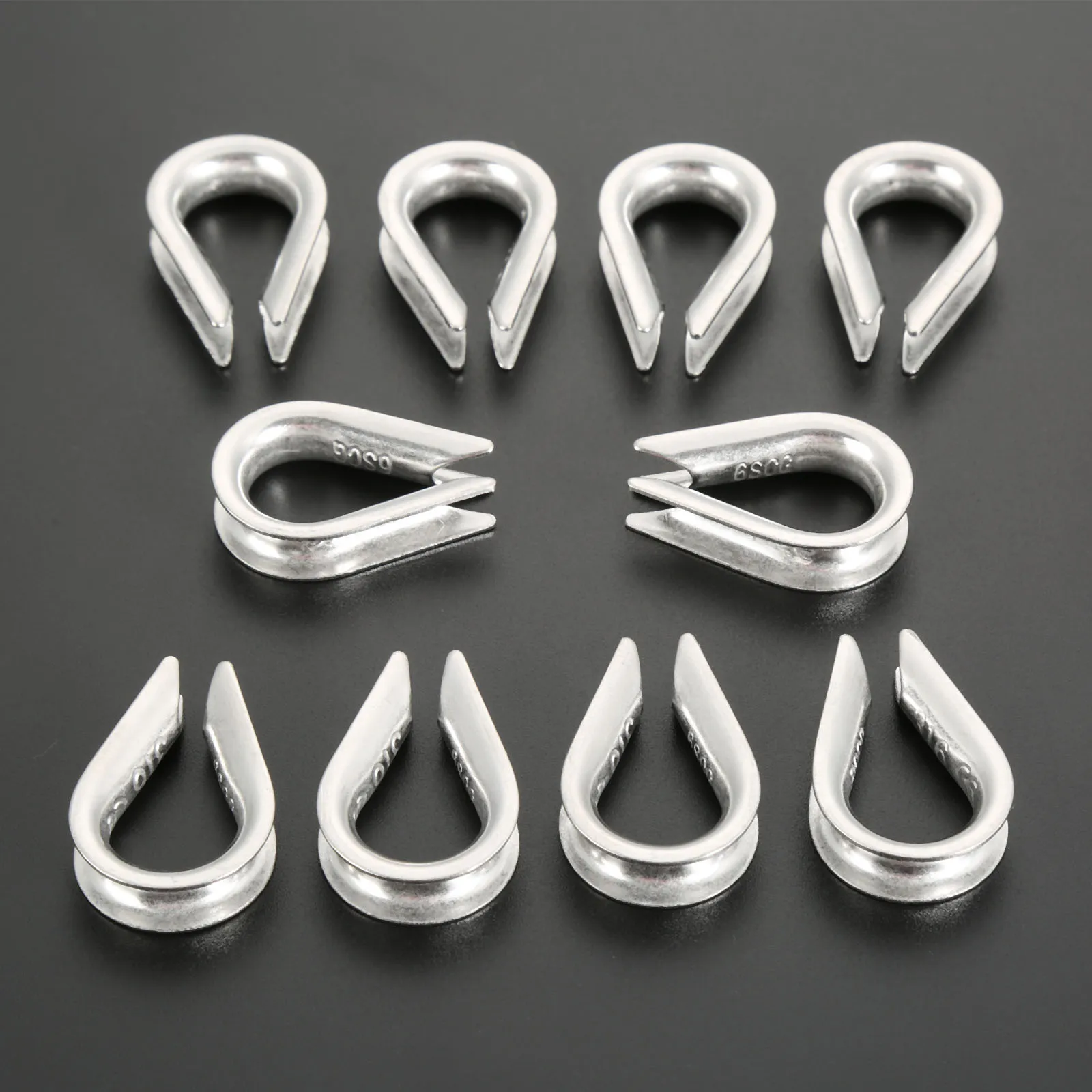 10Pcs 316 Stainless Steel Wire Cable Thimbles Suitable for 6mm / 1/4 ...