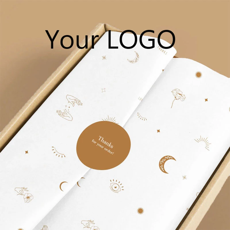 Custom logo printed gift packaging thin tissue wrapping paper clothing ...