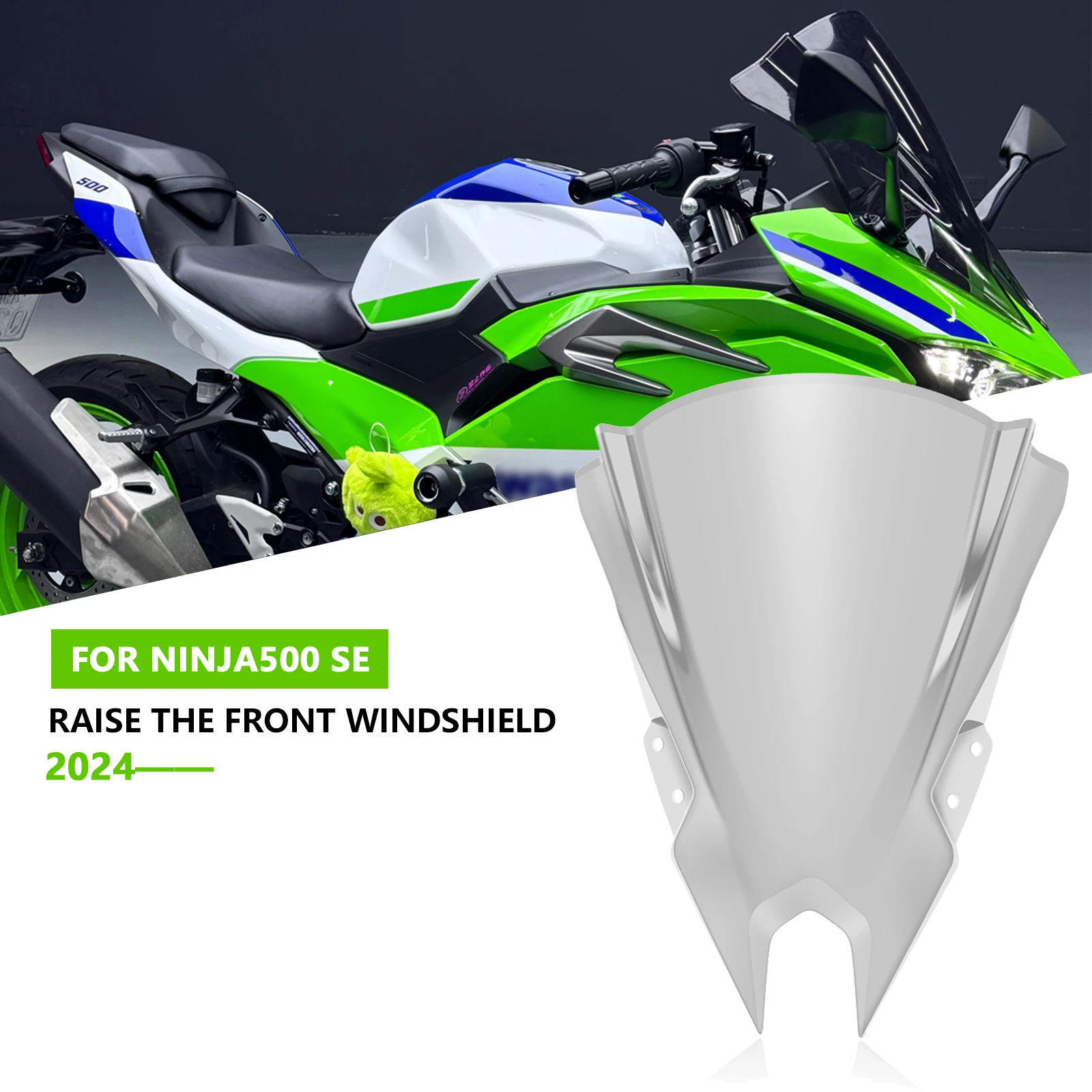 For-Motorcycle-Accessories-Front-windshield-Double-Bubble-WindScreen-Fairing-Deflector-NINJA-500 ...