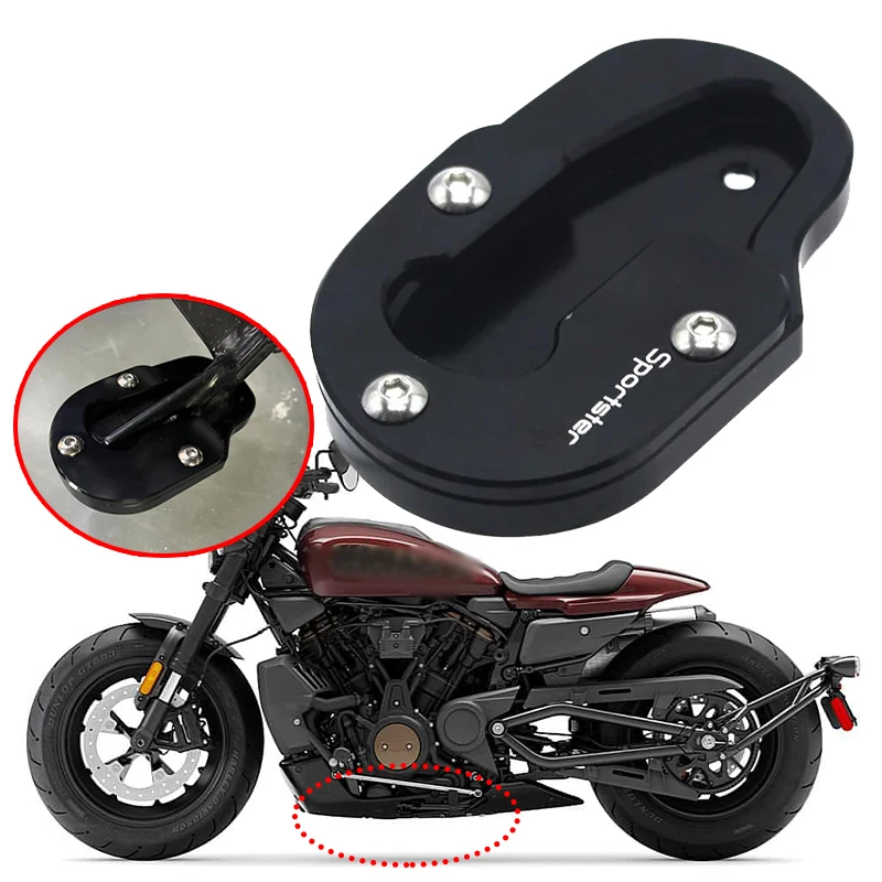 Motorcycle-Aluminum-Foot-Side-Stand-Enlarger-Plate-Kickstand-Enlarge ...
