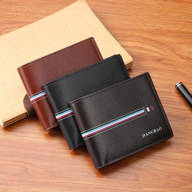 2024-New-Men-Short-Wallet-Korean-Version-Horizontal-Ribbon-Contrasting ...