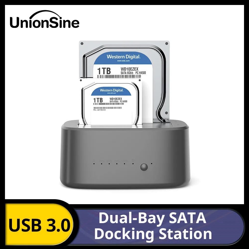 Unionsine HDD Docking Station Base USAP 6Gbps USB3.0 Dual Hard Drive ...