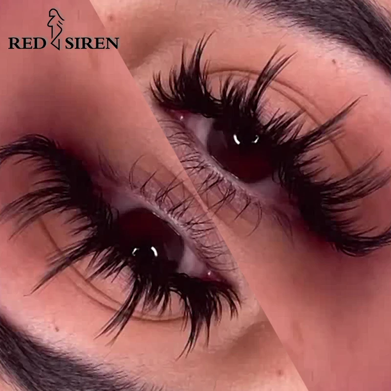 Red Siren Eyelashes New Design Wet Manga Lashes Korean Makup Fashion ...
