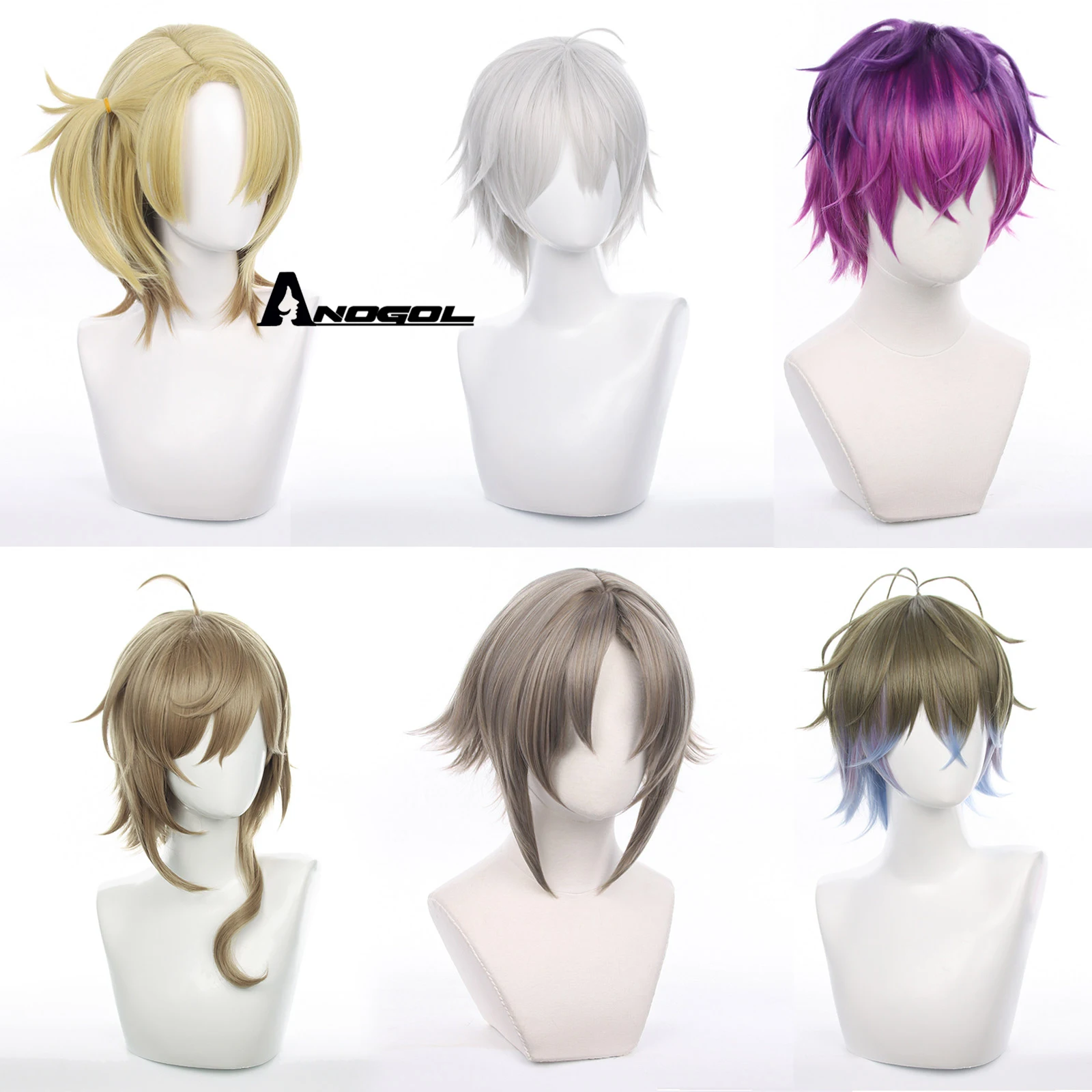 Anogol Synthetic Vox Akuma Cosplay Wig Hololive Vtuber Nijisanji Luxiem ...