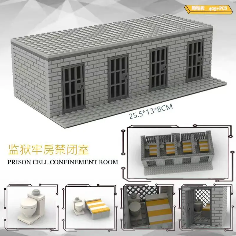 City Police Prisoner Prison Cage Building Blocks Toy Bricks