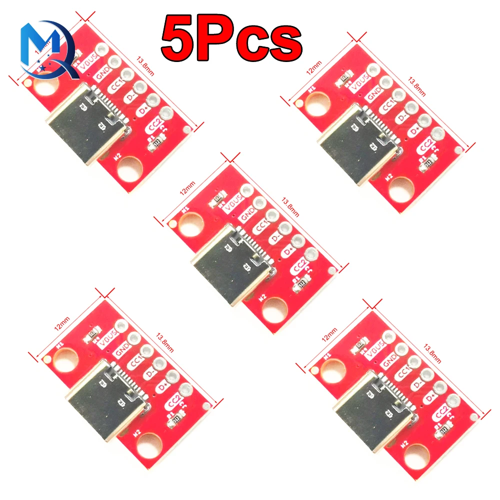Adaptador de placa PCB de prueba USB 3,1 hembra tipo C, 5 piezas, 16P ...