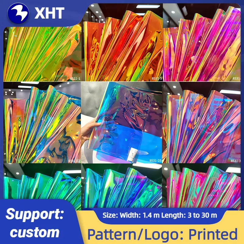 Iridescent-Holographic-Clear-Transparent-PVC-Fabric-Leatherette-Laser ...