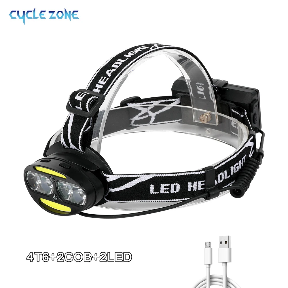 Cyclezone-Induction-Head-Light-LED-T6-Headlamp-COB-7-Modes-Lantern-For-Outdoor-Night-Fishing ...