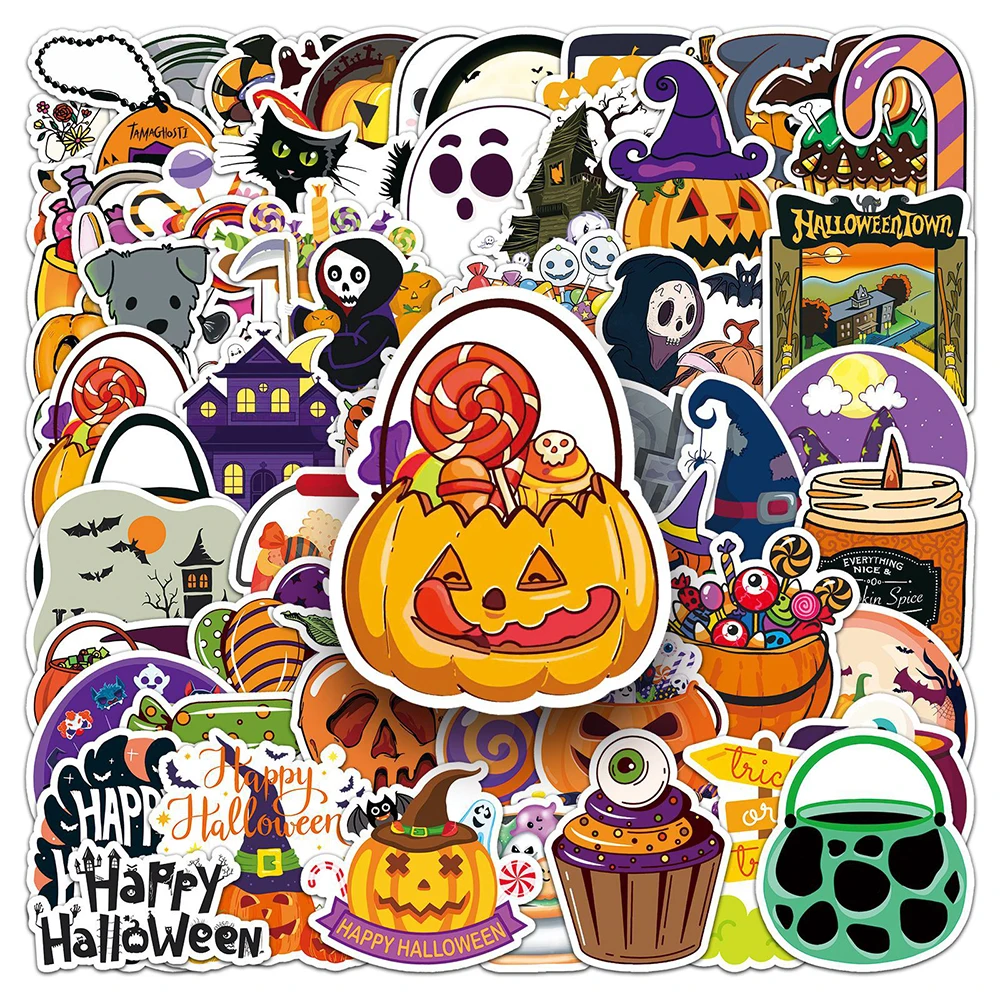 10-30-50-100PCS-Funny-Halloween-Cartoon-Stickers-Decoration-Cute-Decals ...