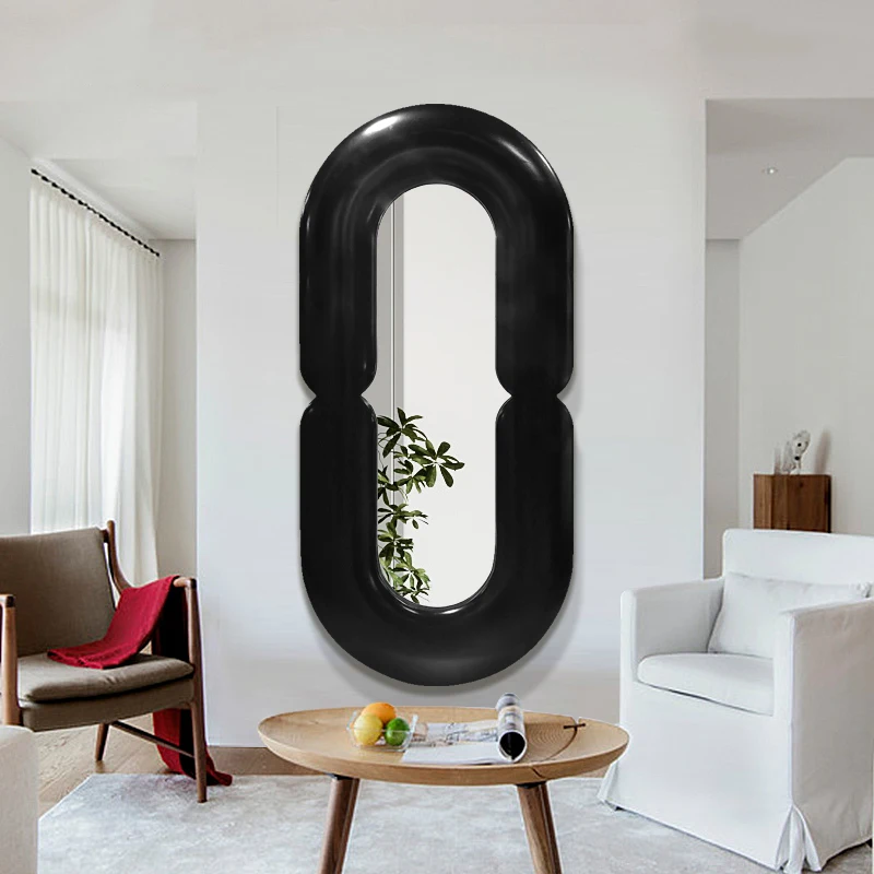 Oval-Black-Wall-Mirror-Girl-Aesthetic-Nordic-Long-Decorative-Frame ...