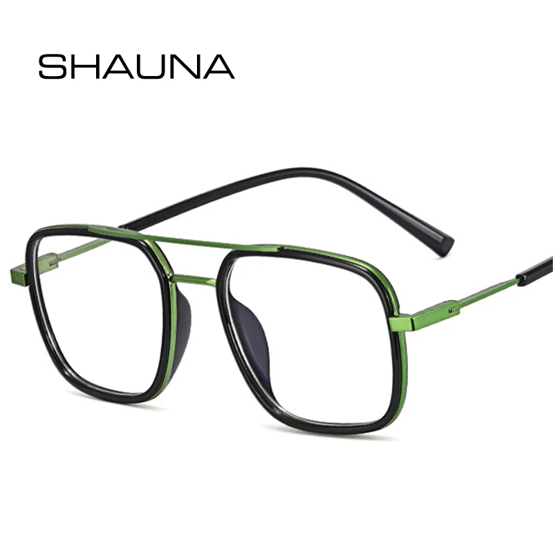 SHAUNA-Retro-Double-Bridges-Women-Clear-Anti-Blue-Light-Glasses-Frames ...