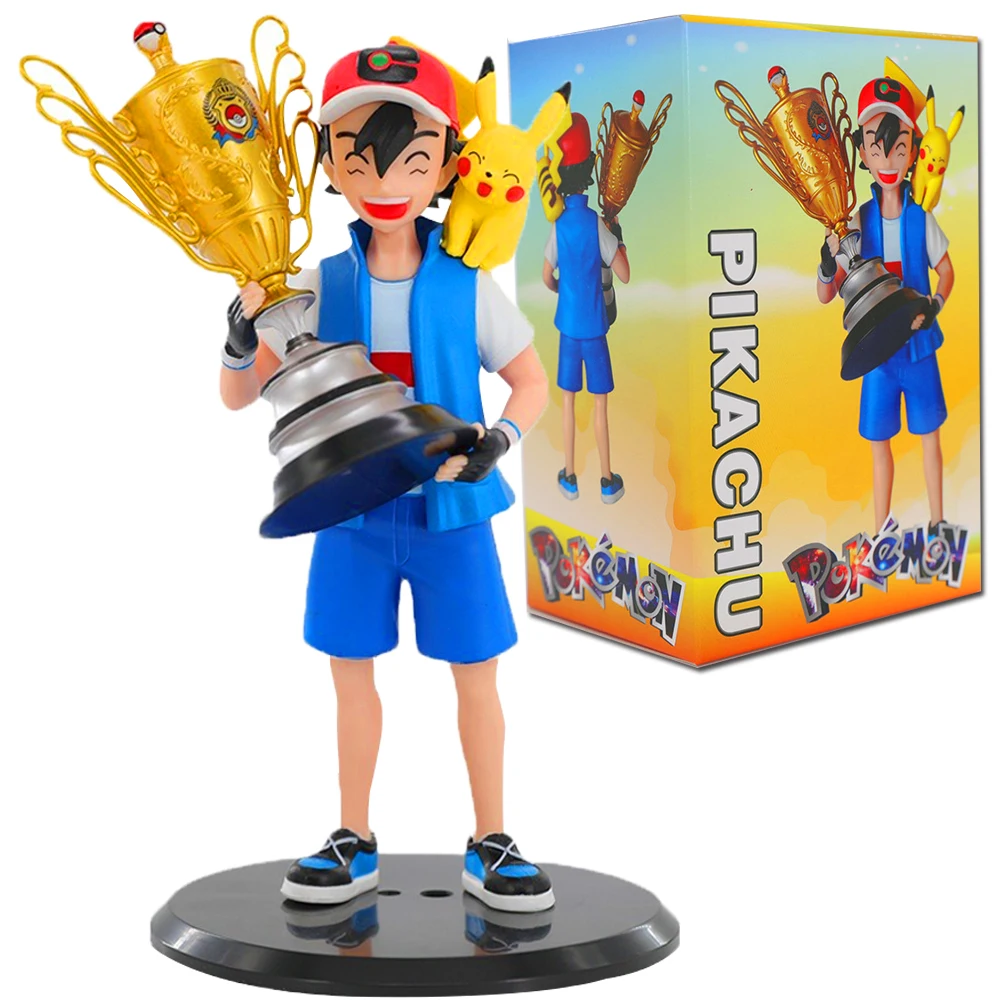 Figuras-de-acci-n-de-Pok-mon-Ash-Ketchum-Pikachu-Champion-postura-de ...