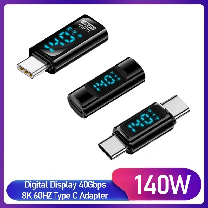 140W Digital Display USB 40Gbps Type-C OTG Adapter 8K Vedio USB-C Data ...