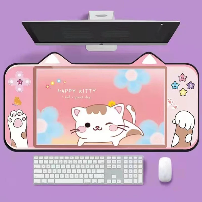 Cat-Ears-Gaming-Mousepad-40cm-80cm-Super-Cute-Thickened-Office-Computer ...