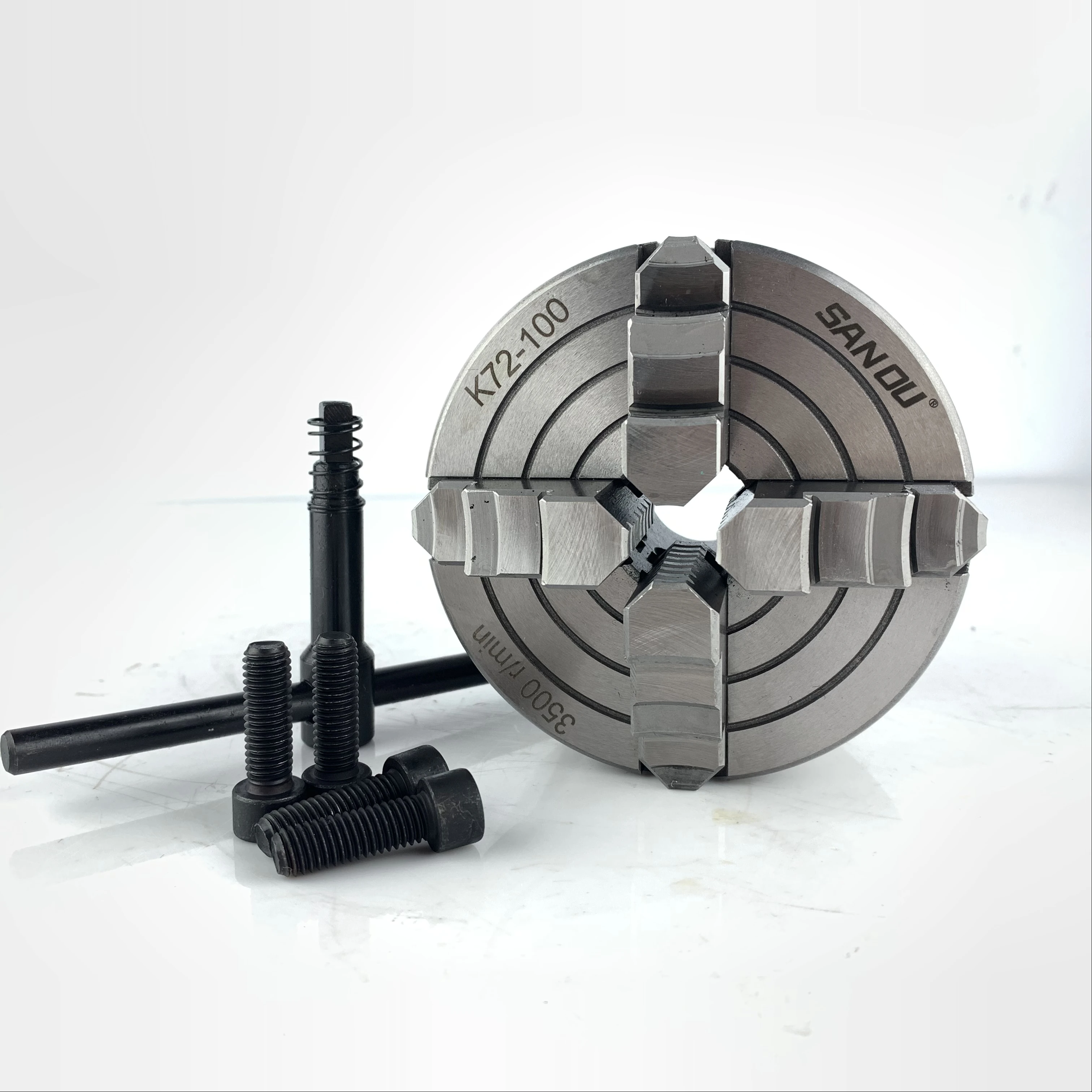 Lathe-Chuck-100mm-SANOU-Brand-4-Jaw-Lathe-Chuck-K72-100-Manual-Type ...