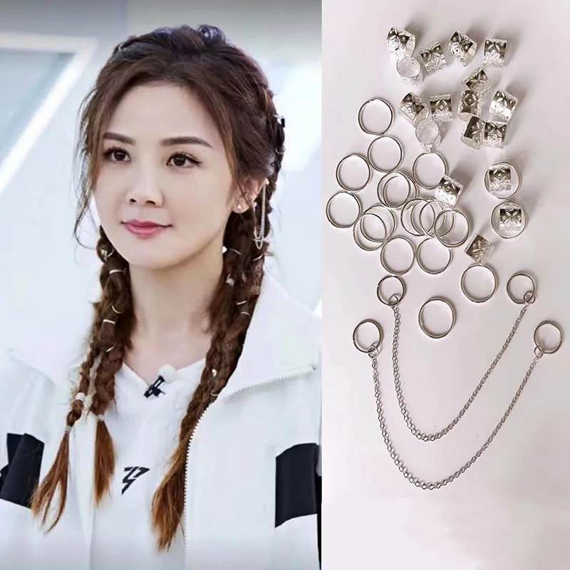 10pcs/set Retro Gold Dreadlock Beads Hair Braid Dread Clips African ...