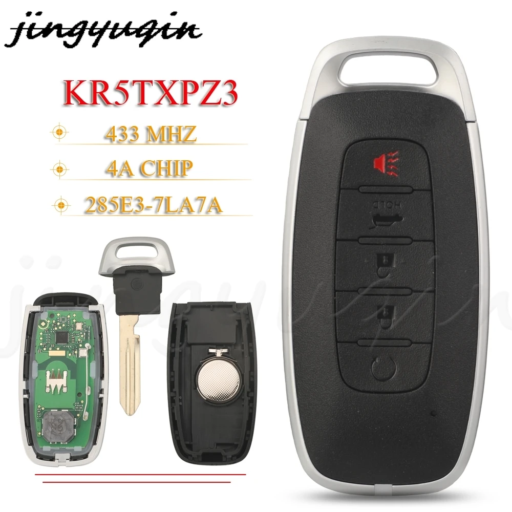 jingyuqin KR5TXPZ3 285E3-7LA7A 5Buttons Remote Smart Car Key 433MHz 4A ...