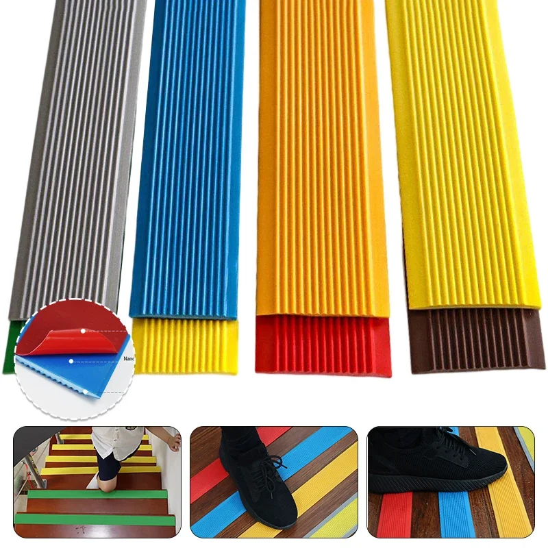 1M PVC Self-adhesive Anti-Slip Stair Tape Abrasive Treads Carpet Floor ...
